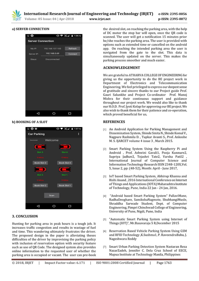 IRJET- Intelligent Car Parking System commanded by Android Application | PDF