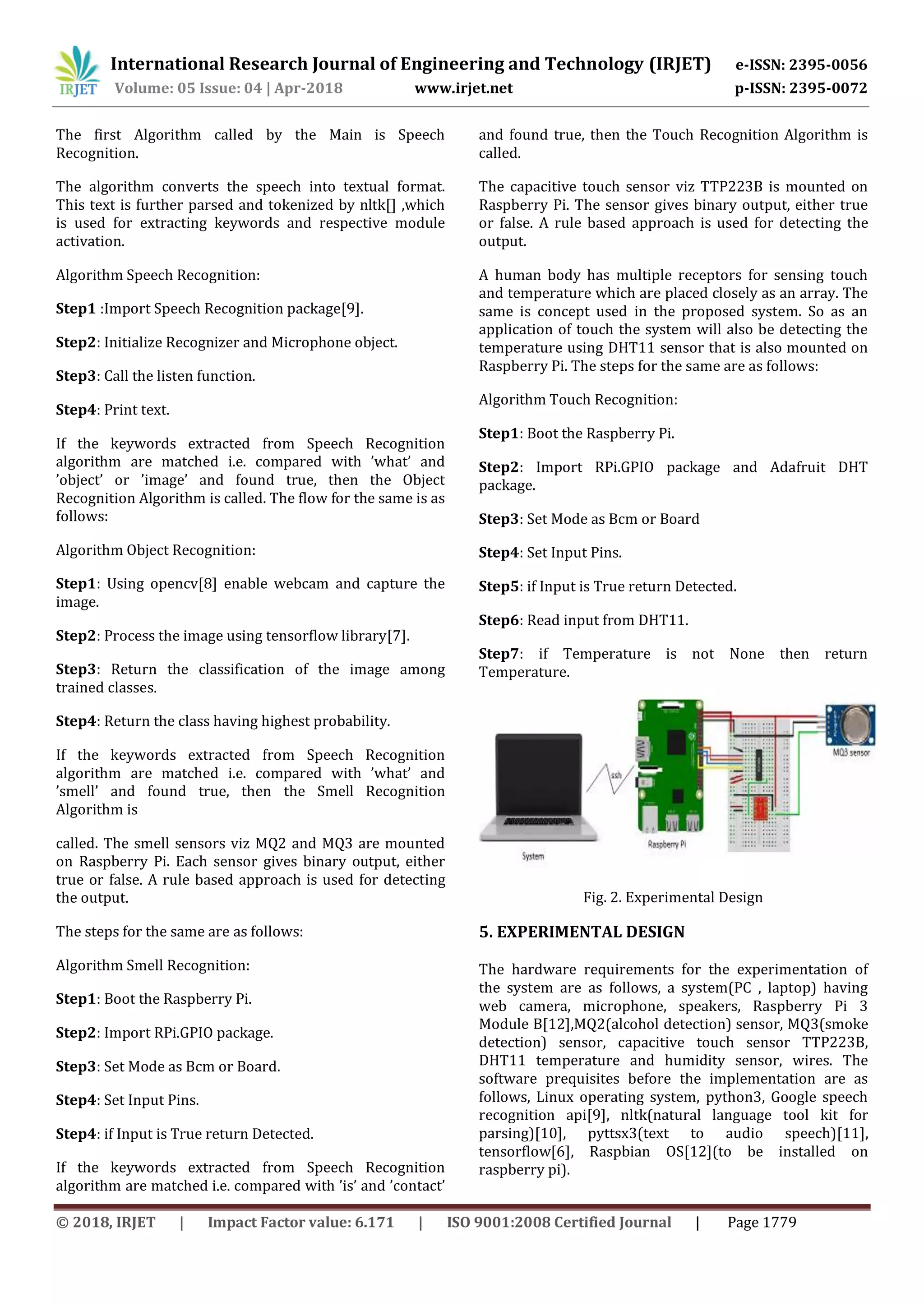 IRJET- Sensorium: A Bot for Human Sensory System | PDF