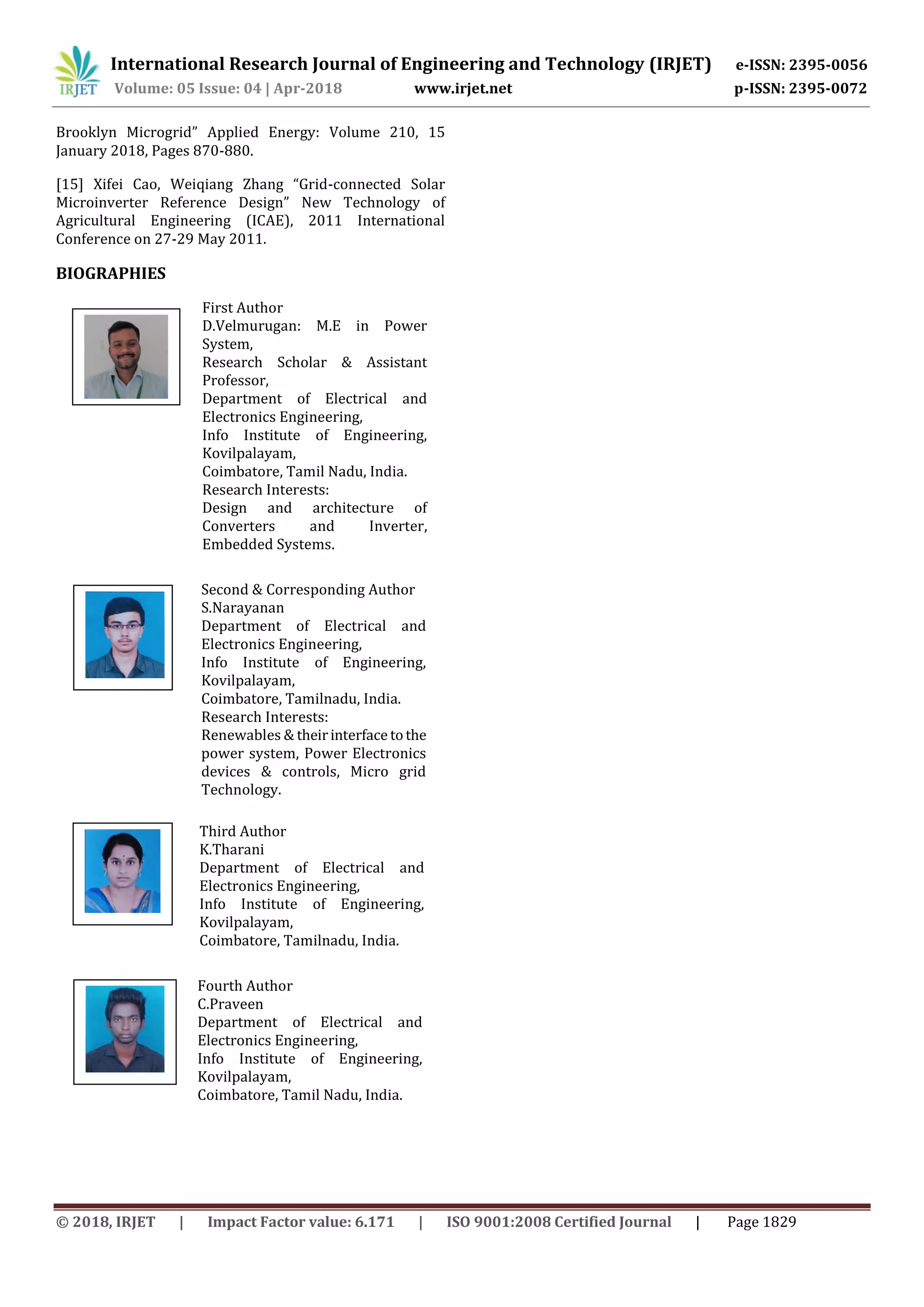 IRJET- Hybrid Renewable Energy Based Micro Grid | PDF