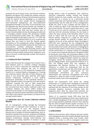 IRJET- Jet Impingement Heat Transfer – A Review | PDF