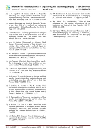 IRJET- Jet Impingement Heat Transfer – A Review | PDF