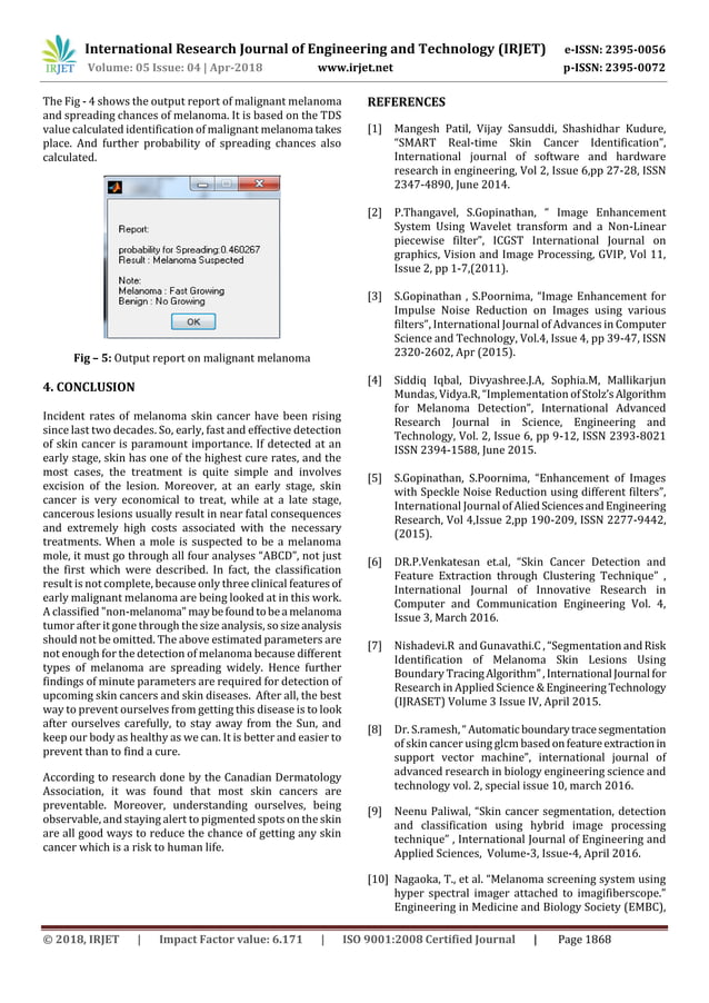 IRJET- Analysis of Skin Cancer using ABCD Technique | PDF