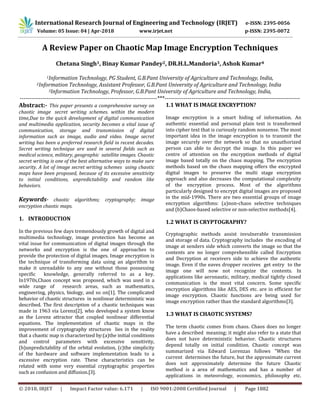 IRJET- A Review Paper on Chaotic Map Image Encryption Techniques | PDF