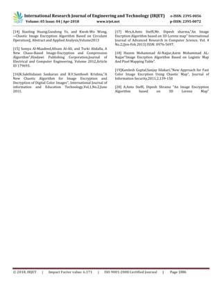 IRJET- A Review Paper on Chaotic Map Image Encryption Techniques | PDF