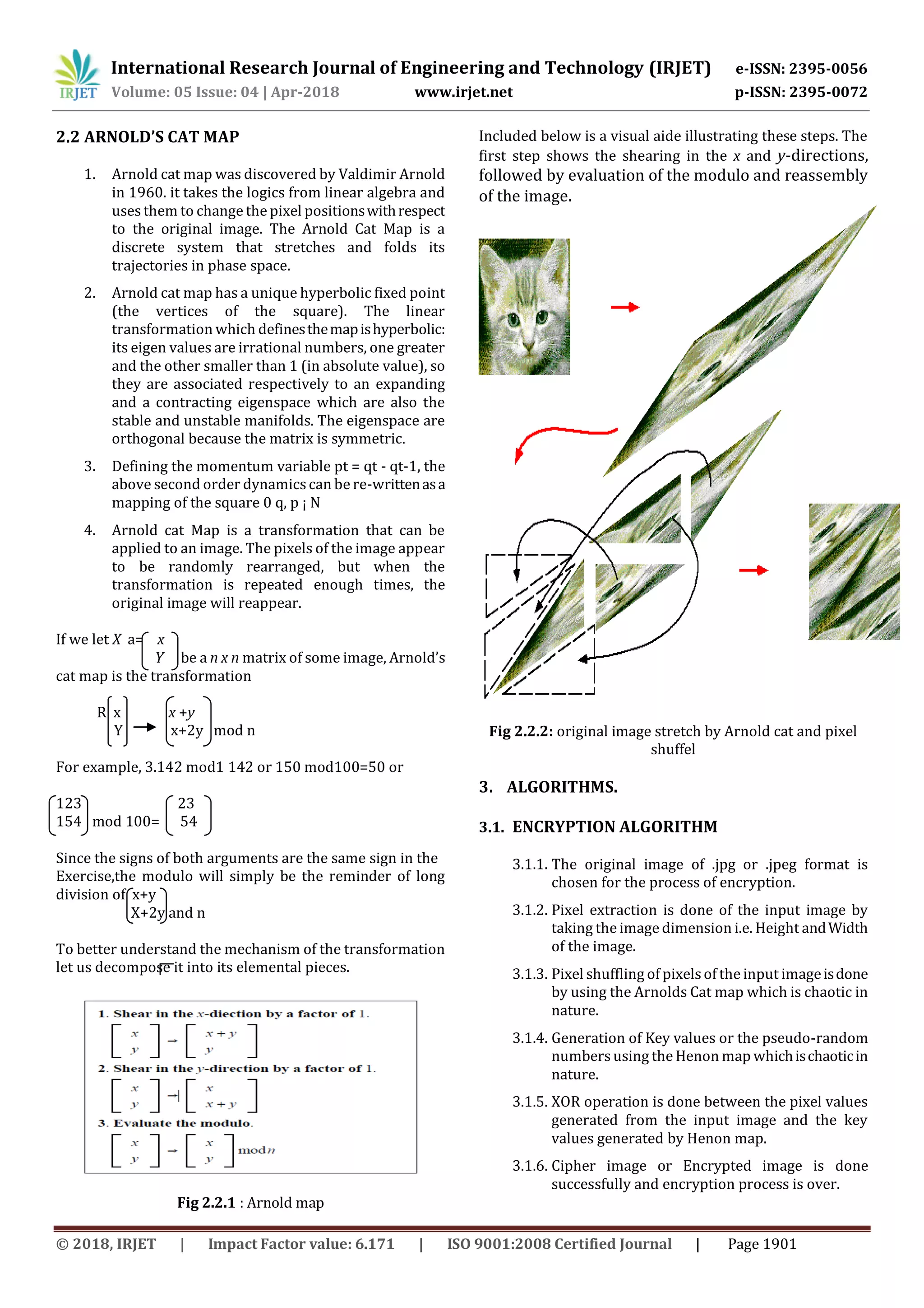 IRJET- An Image Cryptography using Henon Map and Arnold Cat Map | PDF