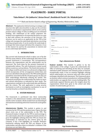 IRJET- Placemate - Sakec Portal | PDF | Web Design and HTML | Internet