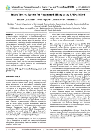 IRJET- Smart Trolley System for Automated Billing using RFID and IoT ...