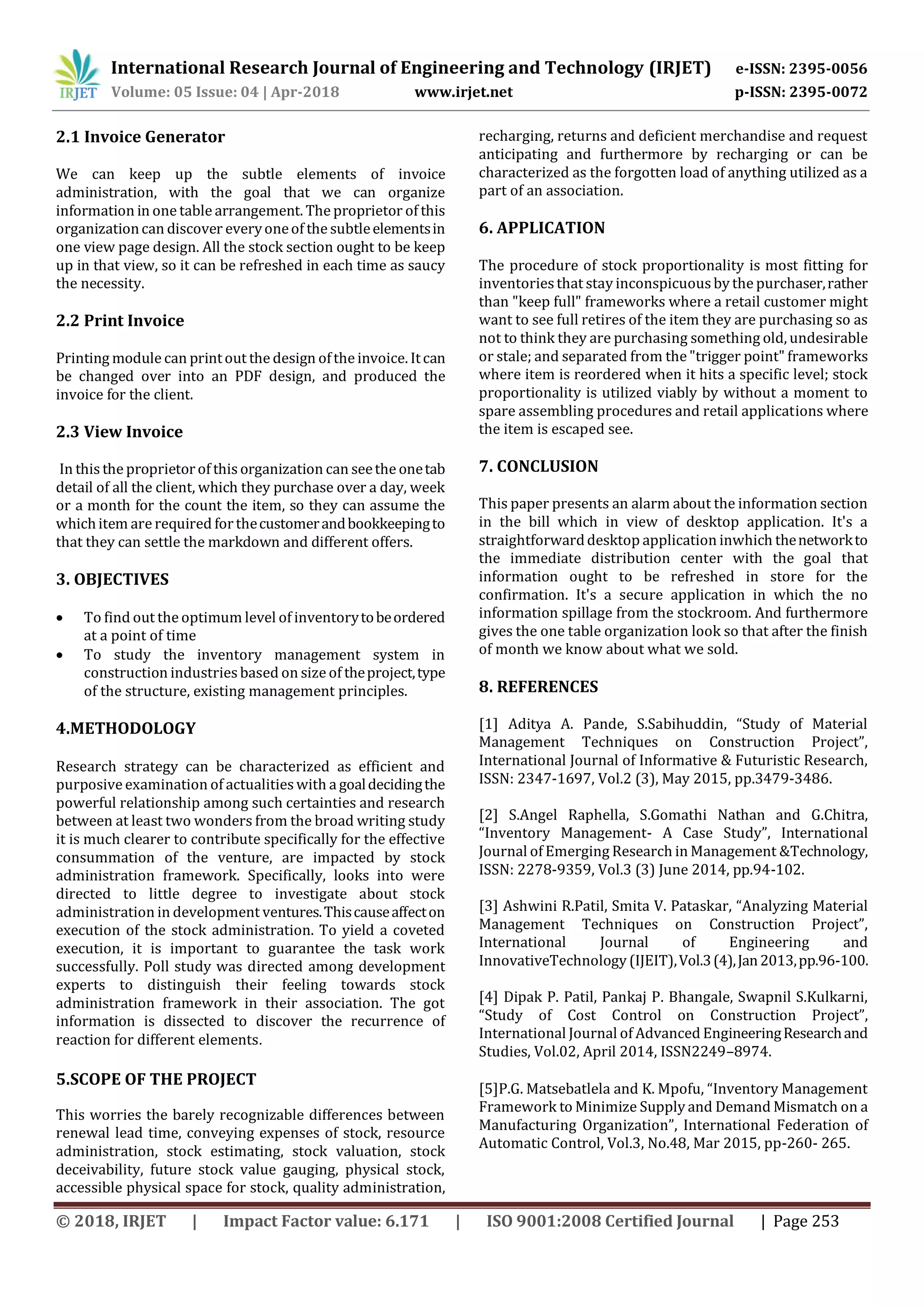 IRJET- Research Paper on Inventory Management System | PDF
