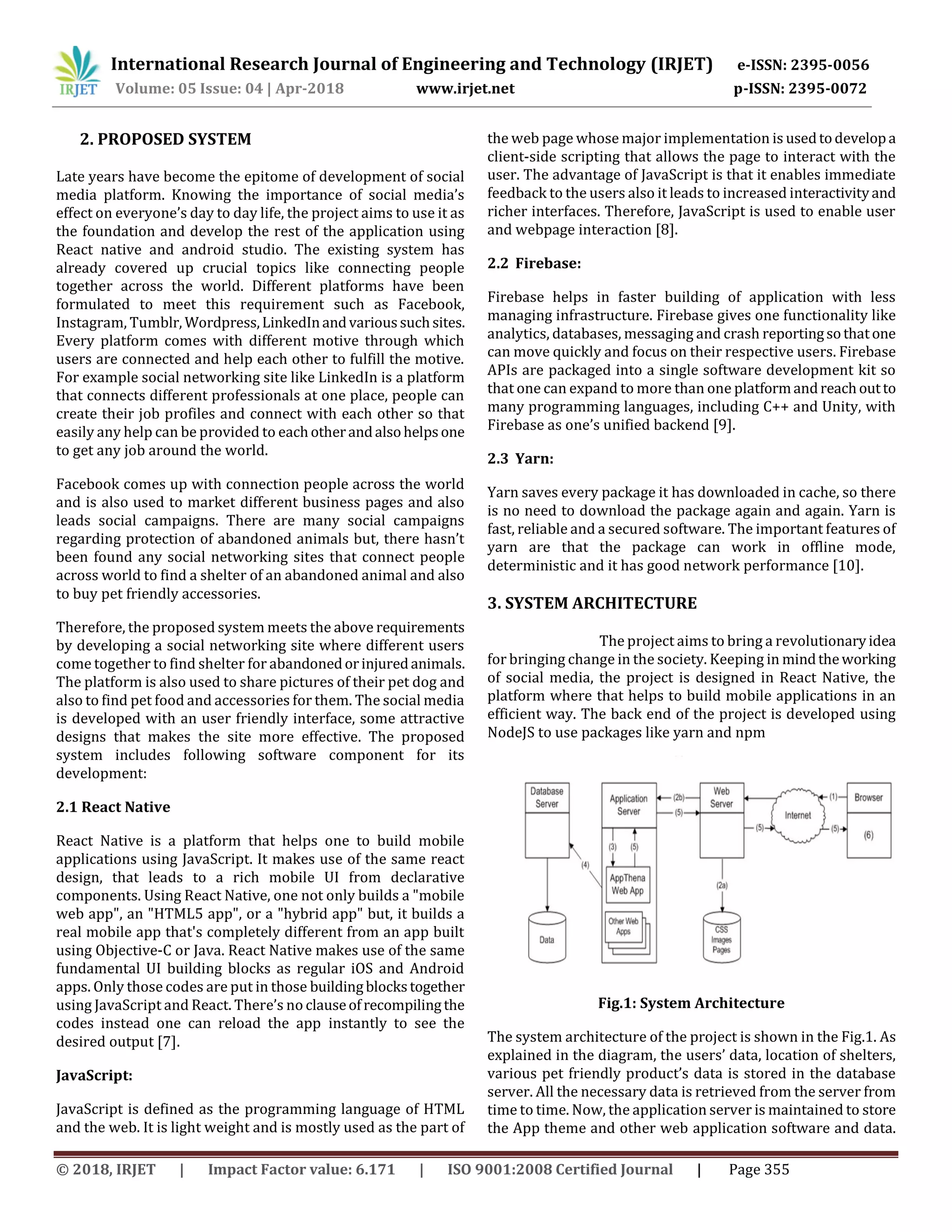 IRJET- Animal Welfare and Wellness Application using Javascript | PDF
