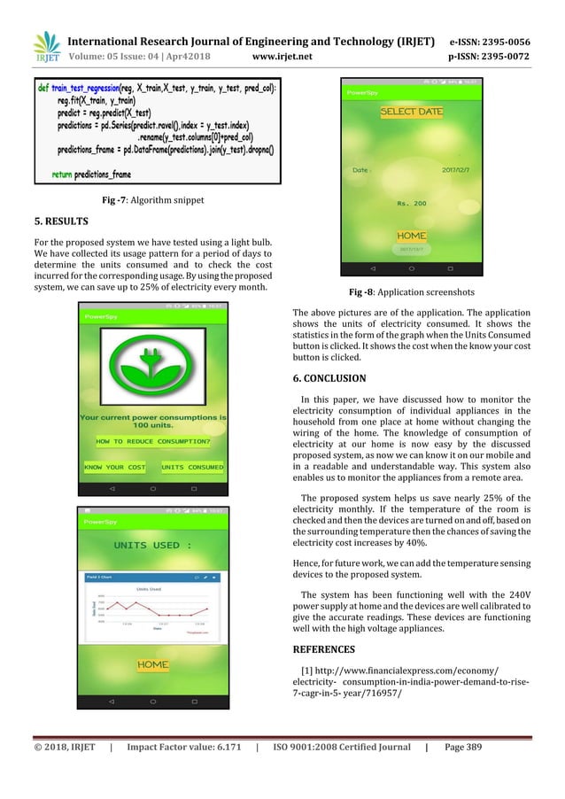 IRJET- Measuring Electricity Consumption of Appliances and Monitoring them using IoT and Machine ...