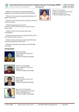 IRJET- Measuring Electricity Consumption of Appliances and Monitoring them using IoT and Machine ...