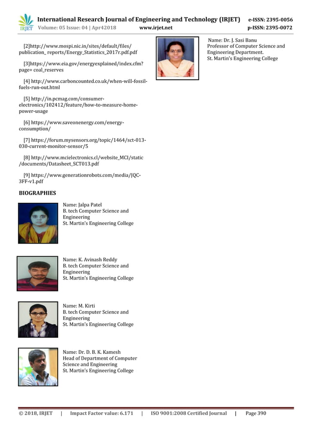 IRJET- Measuring Electricity Consumption of Appliances and Monitoring them using IoT and Machine ...