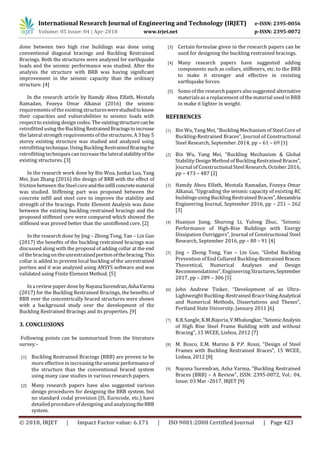 IRJET- Energy Dissipation in Buildings using Buckling Restrained ...
