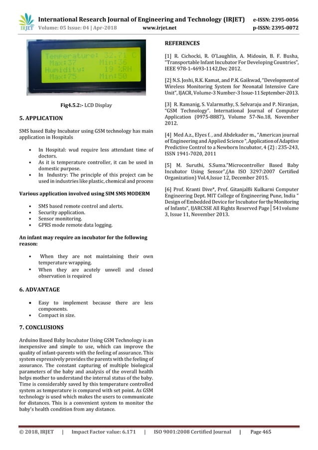 IRJET- Arduino Based Baby Incubator using GSM Technology | PDF | Pregnancy | Reproductive Health
