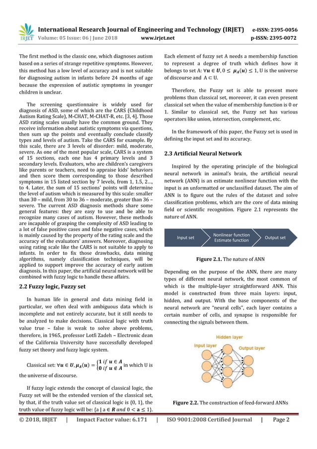 IRJET-Artificial Neural Network and Fuzzy Logic Approach to Diagnose Autism Spectrum Disorder | PDF