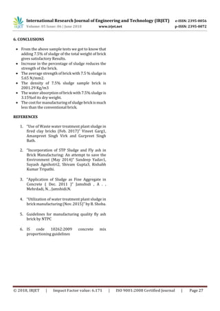 IRJET-Replacing the Fly Ash by STP Dry Sludge in Manufacturing of Fly ...