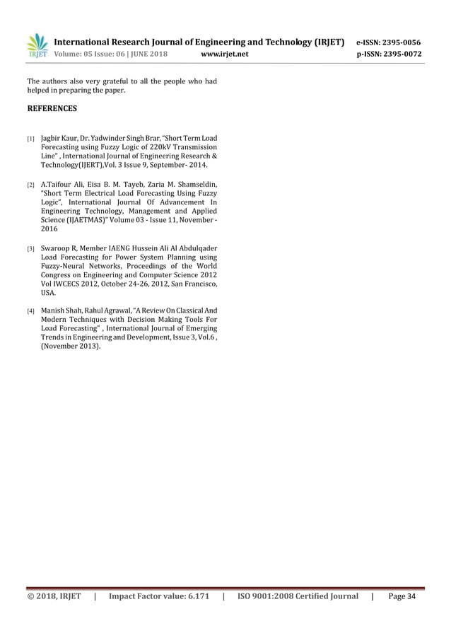IRJET-Load Forecasting using Fuzzy Logic | PDF