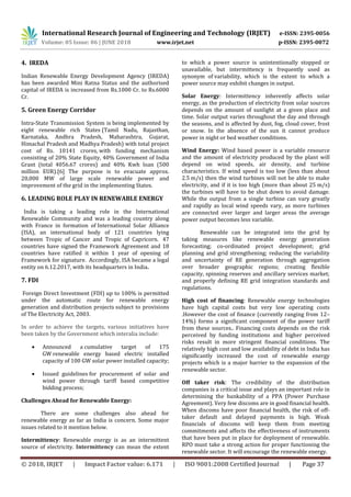 IRJET-A Review of Renewable Energy Scenario in India | PDF