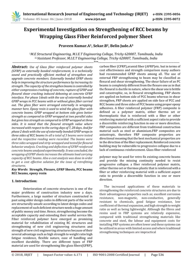 IRJET- Experimental Investigation on Strengthening of RCC Beams by ...