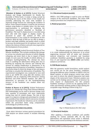 IRJET- Design Analysis & Optimization of Two Wheeler Handlebar | PDF