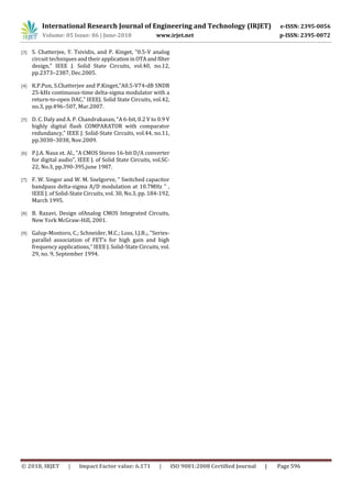 IRJET- A Implementation of High Speed On-Chip Monitoring Circuit by using SAR Based Comparator ...