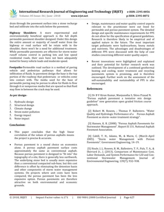 IRJET- The Study of Porous Asphalt Pavement with Emphasis in Road ...