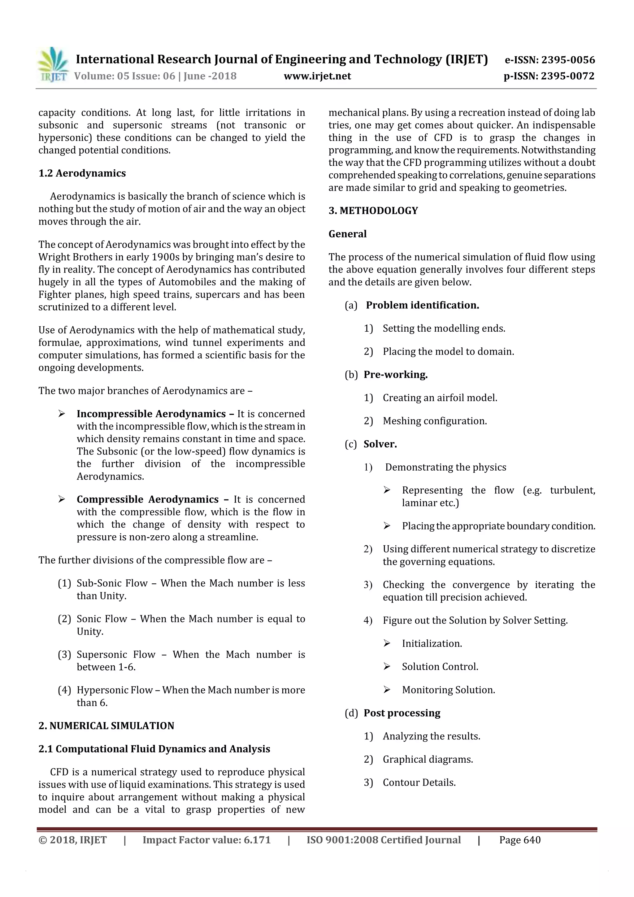 IRJET- Aerodynamic Analysis of Aircraft Wings using CFD | PDF