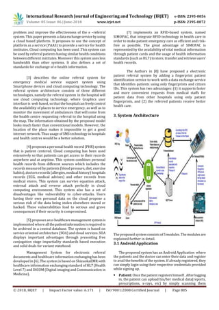 IRJET-Cloud based Patient Referral System with RFID Based Clinical Information Retrieval in ...