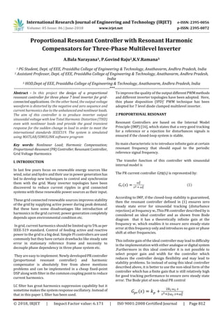 IRJET-Proportional Resonant Controller with Resonant Harmonic Compensators for Three-Phase ...