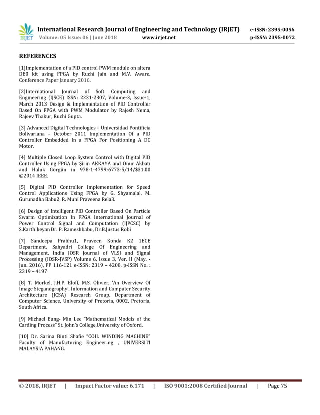 IRJET- Design and Implementation of PID Controller using HDL on FPGA | PDF | Free Download