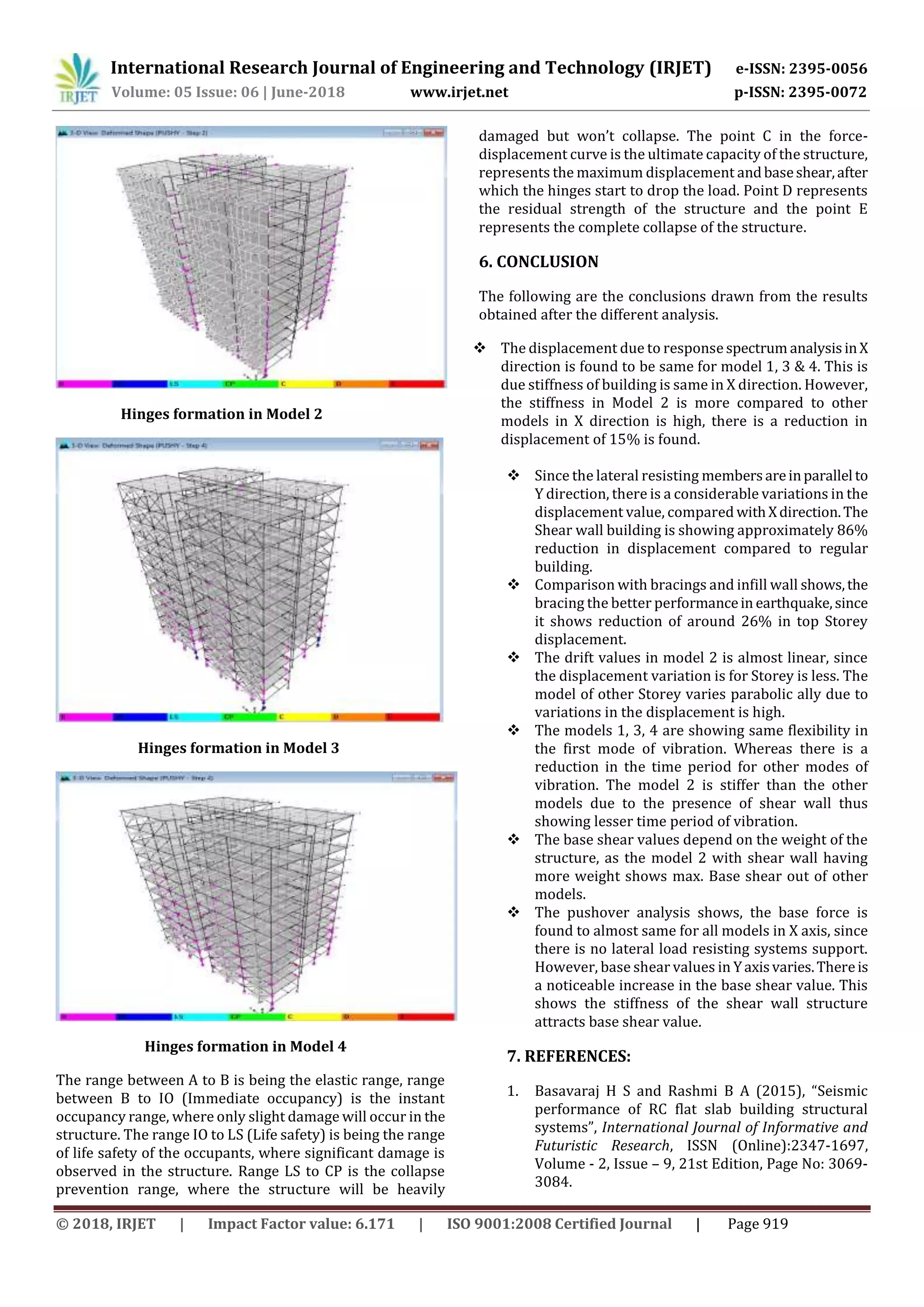 IRJET-Seismic behaviour and Pushover Analysis of Irregular Flat Slab Building with Different ...