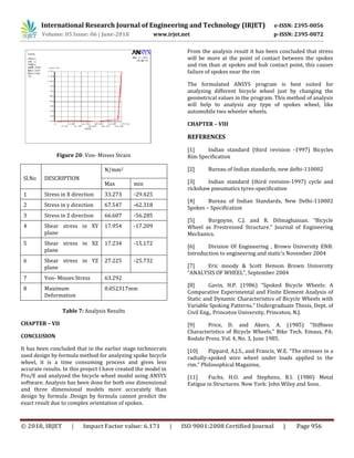 IRJET-Finite Element Analysis of Bicycle Wheel | PDF