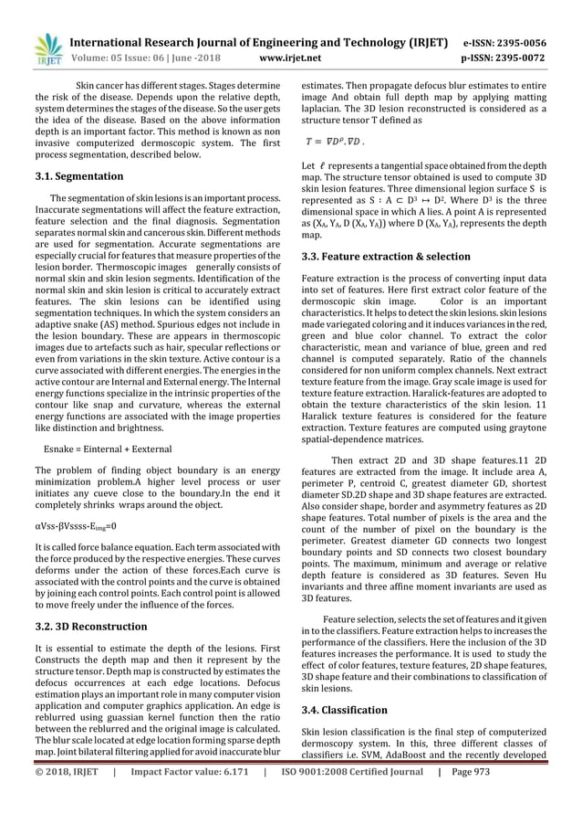 IRJET-Skin Lesion Classification using 3D Reconstruction | PDF | 3-D Graphics | Computer ...