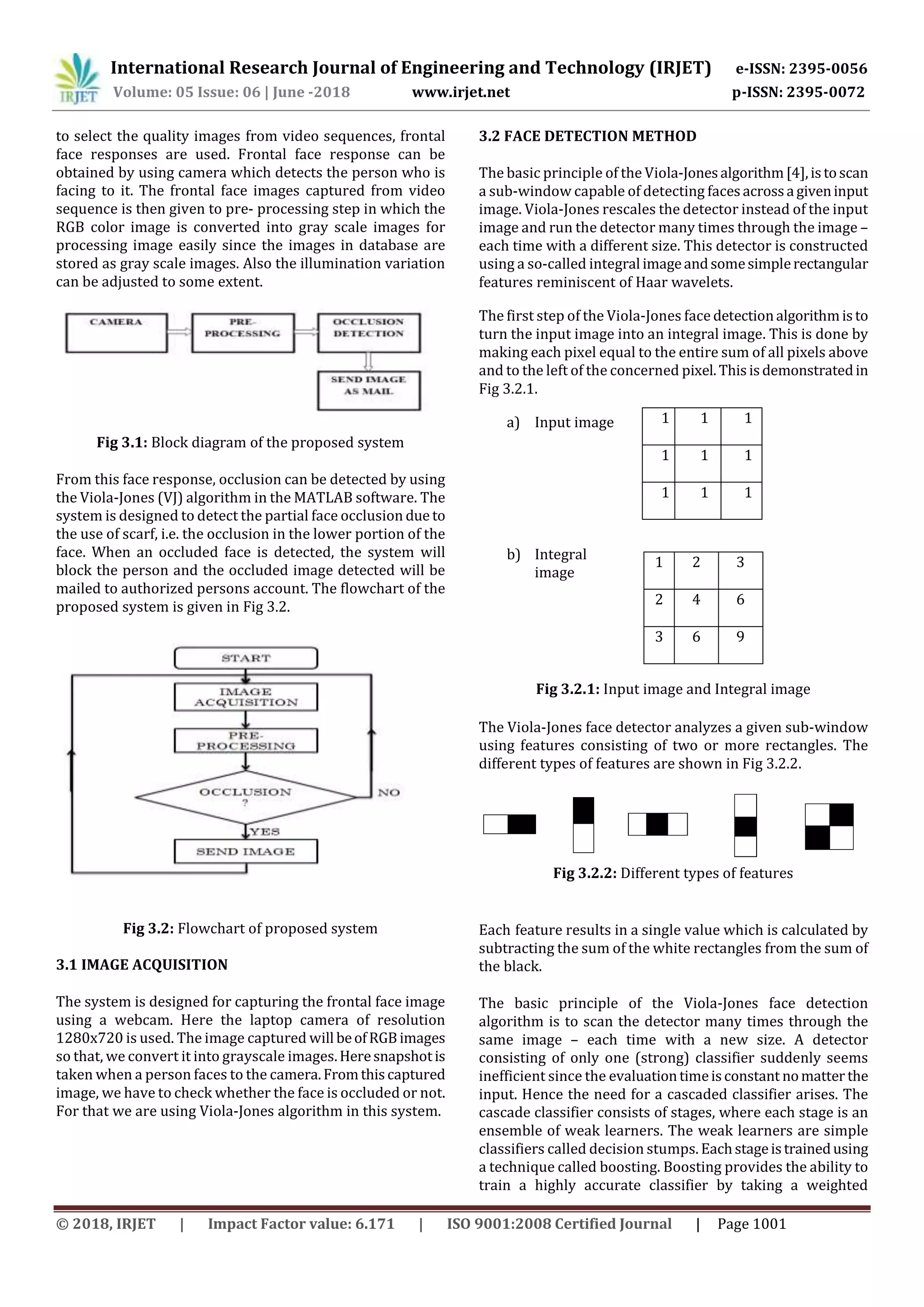 Irjet Real Time Partial Face Occlusion Detection Using Matlab Pdf