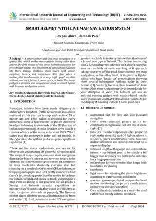 IRJET-Smart Helmet with Live Map Navigation System. | PDF