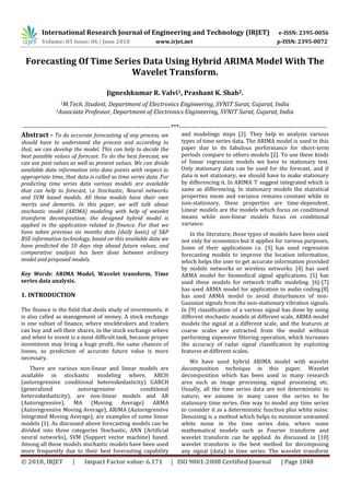IRJET-Forecasting of Time Series Data using Hybrid ARIMA Model with the ...