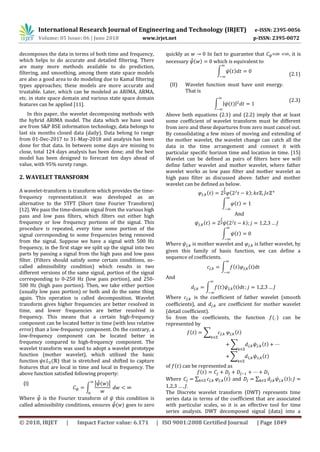 IRJET-Forecasting of Time Series Data using Hybrid ARIMA Model with the Wavelet Transform. | PDF