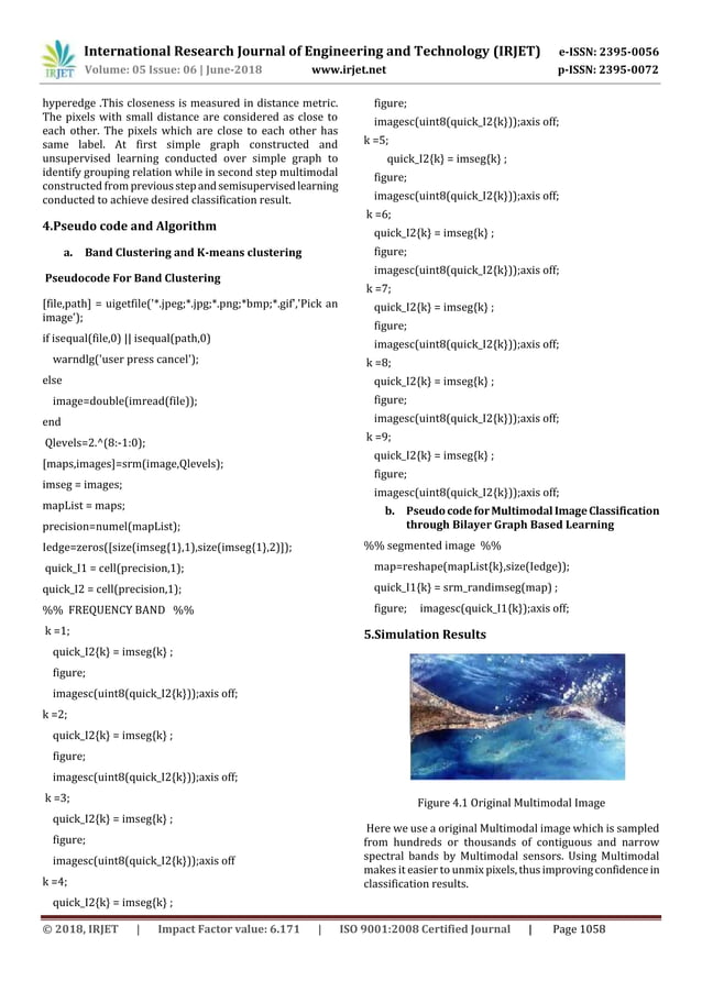 IRJET-Multimodal Image Classification through Band and K-Means Clustering | PDF