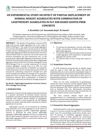 IRJET-An Experimental Study on Effect of Partial Replacement of Normal ...