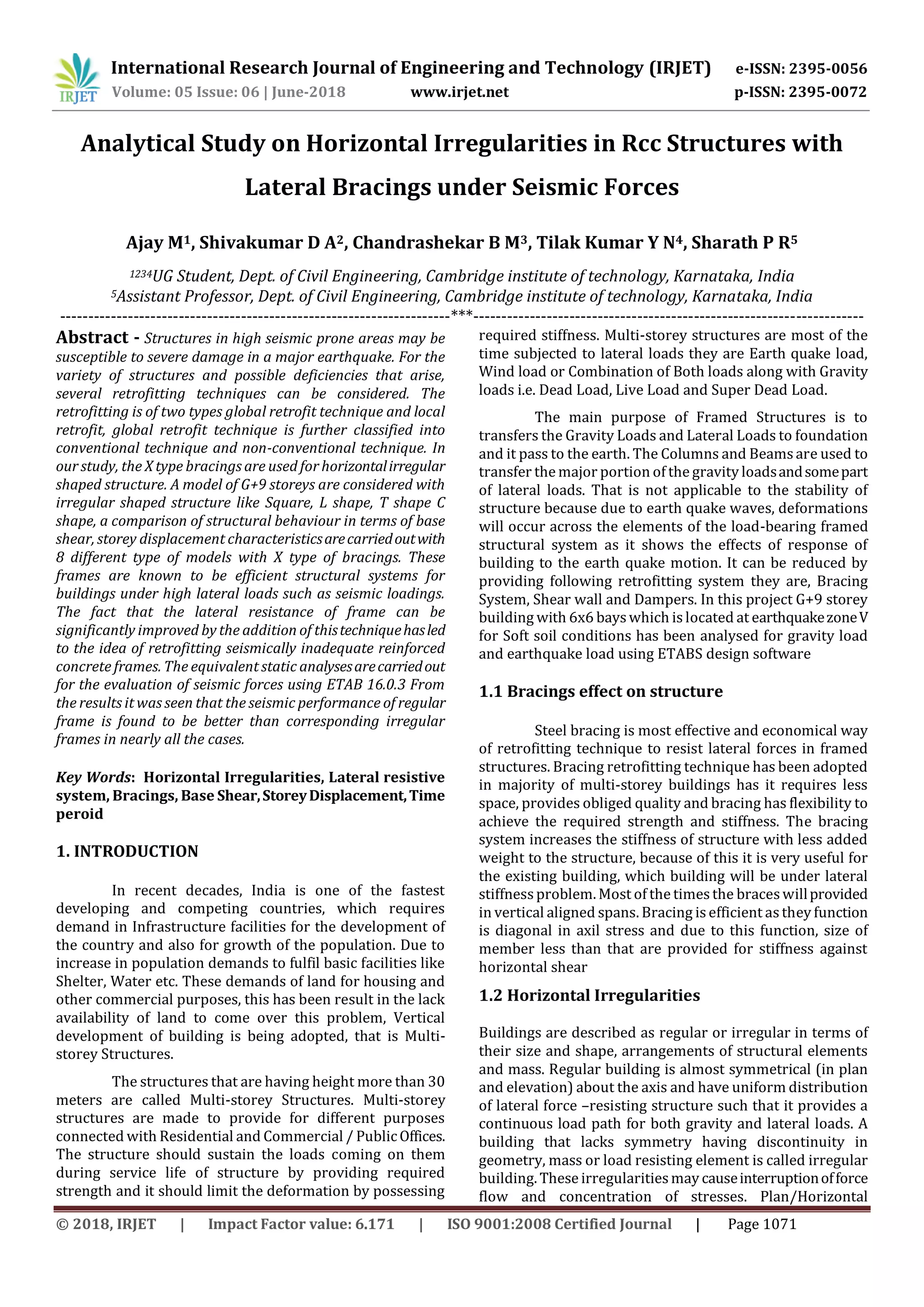 IRJET-Analytical Study on Horizontal Irregularities in RCC Structures ...