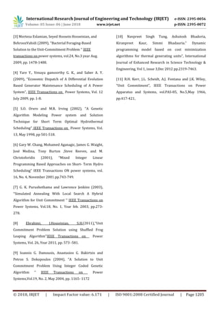 IRJET-Comparative Analysis of Unit Commitment Problem of Electric Power System using ...