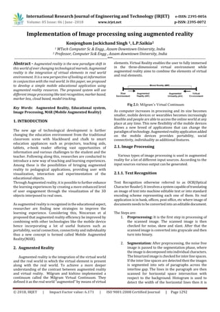 IRJET-Implementation of Image Processing using Augmented Reality | PDF ...