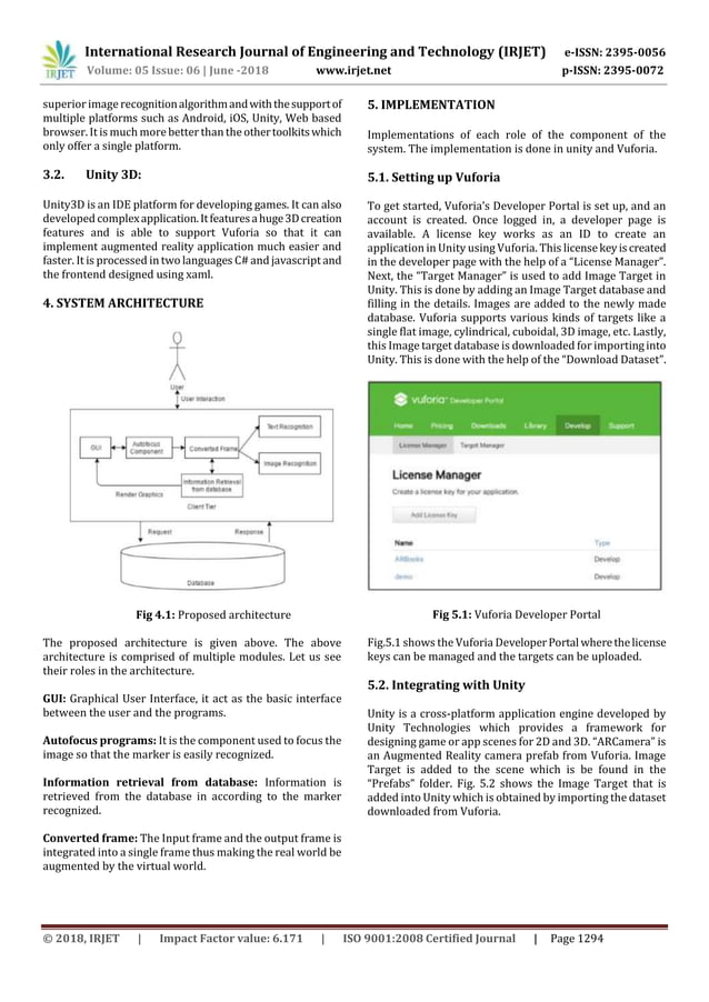 Irjet Implementation Of Image Processing Using Augmented Reality Pdf Augmented Reality