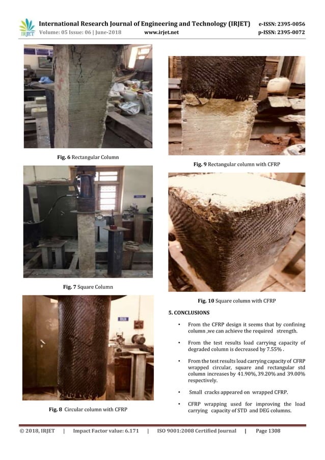 IRJET- CFRP Application in Retrofitting of RCC Column | PDF