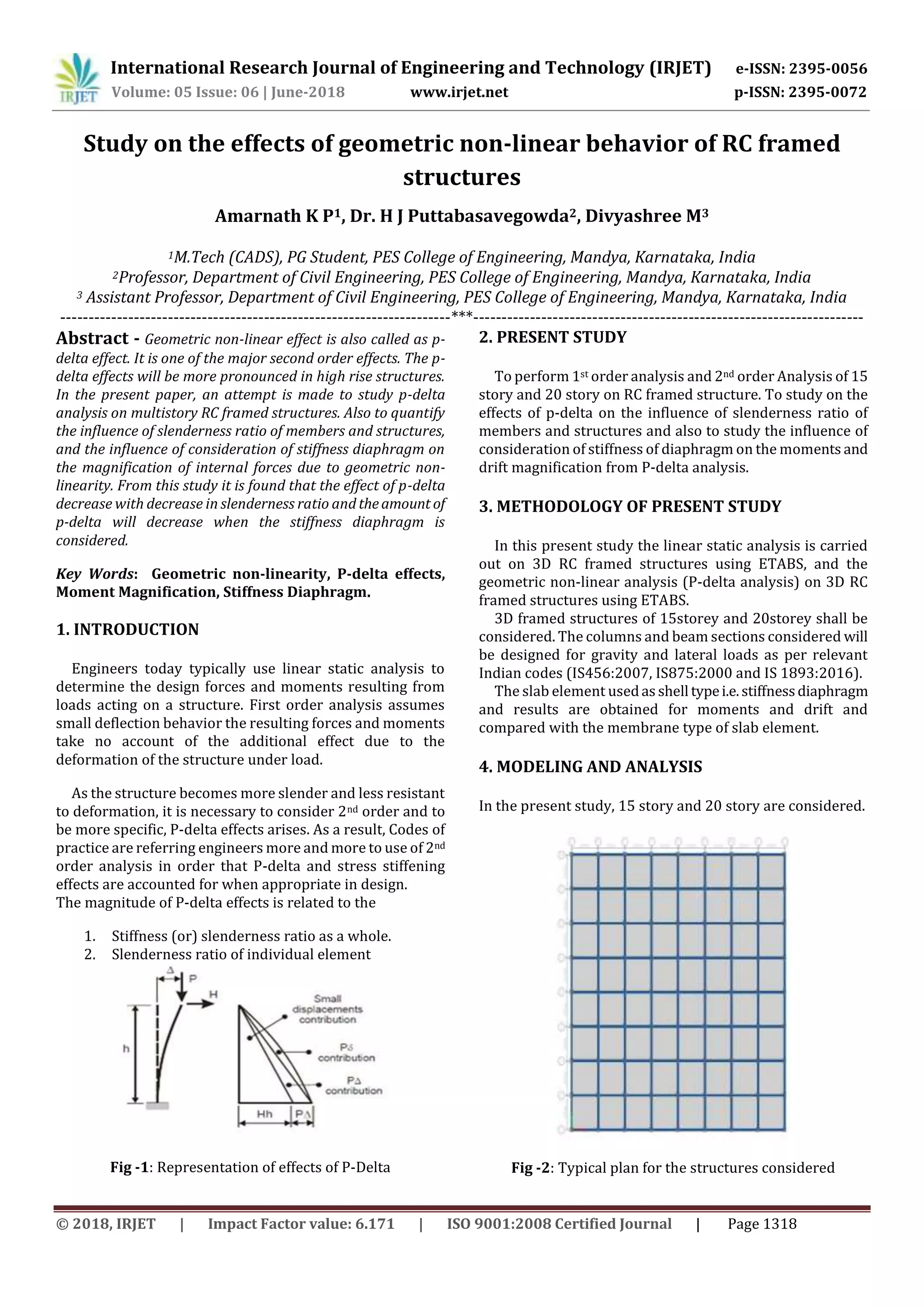 IRJET-Study on the Effects of Geometric Non-Linear Behavior of RC ...