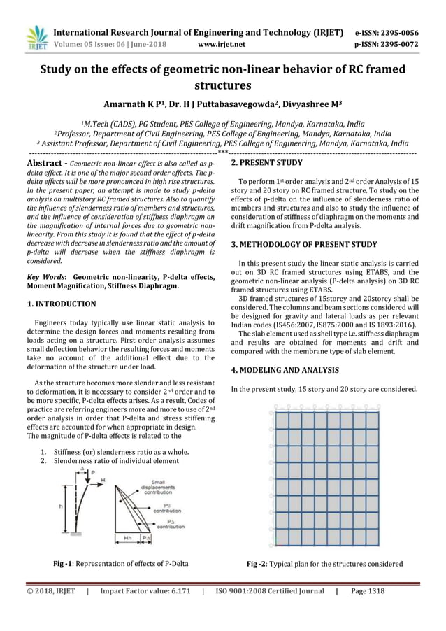 IRJET-Study on the Effects of Geometric Non-Linear Behavior of RC Framed Structures | PDF