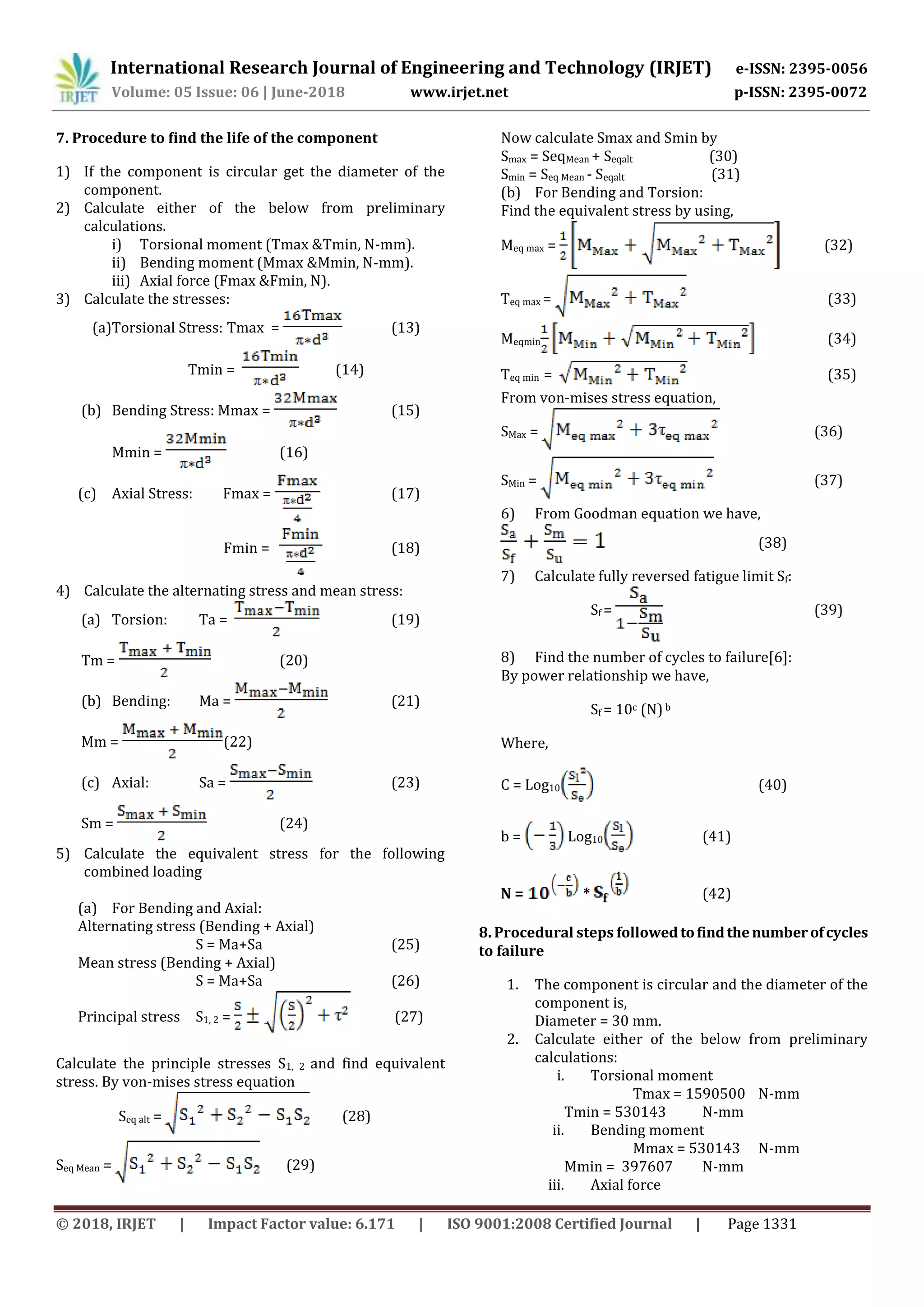 IRJET-Fatigue Life Estimation of Machine Components | PDF