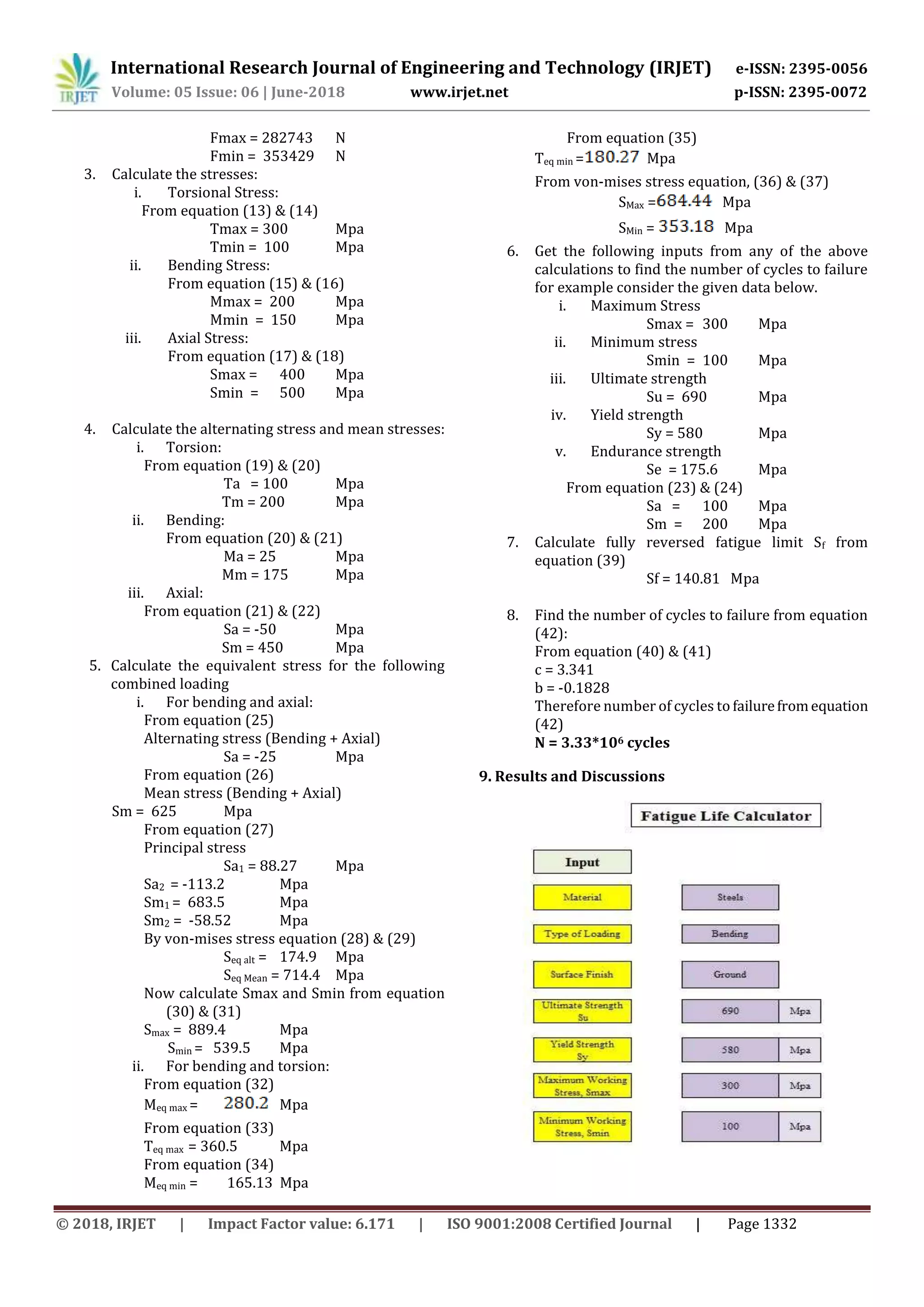 IRJET-Fatigue Life Estimation of Machine Components | PDF