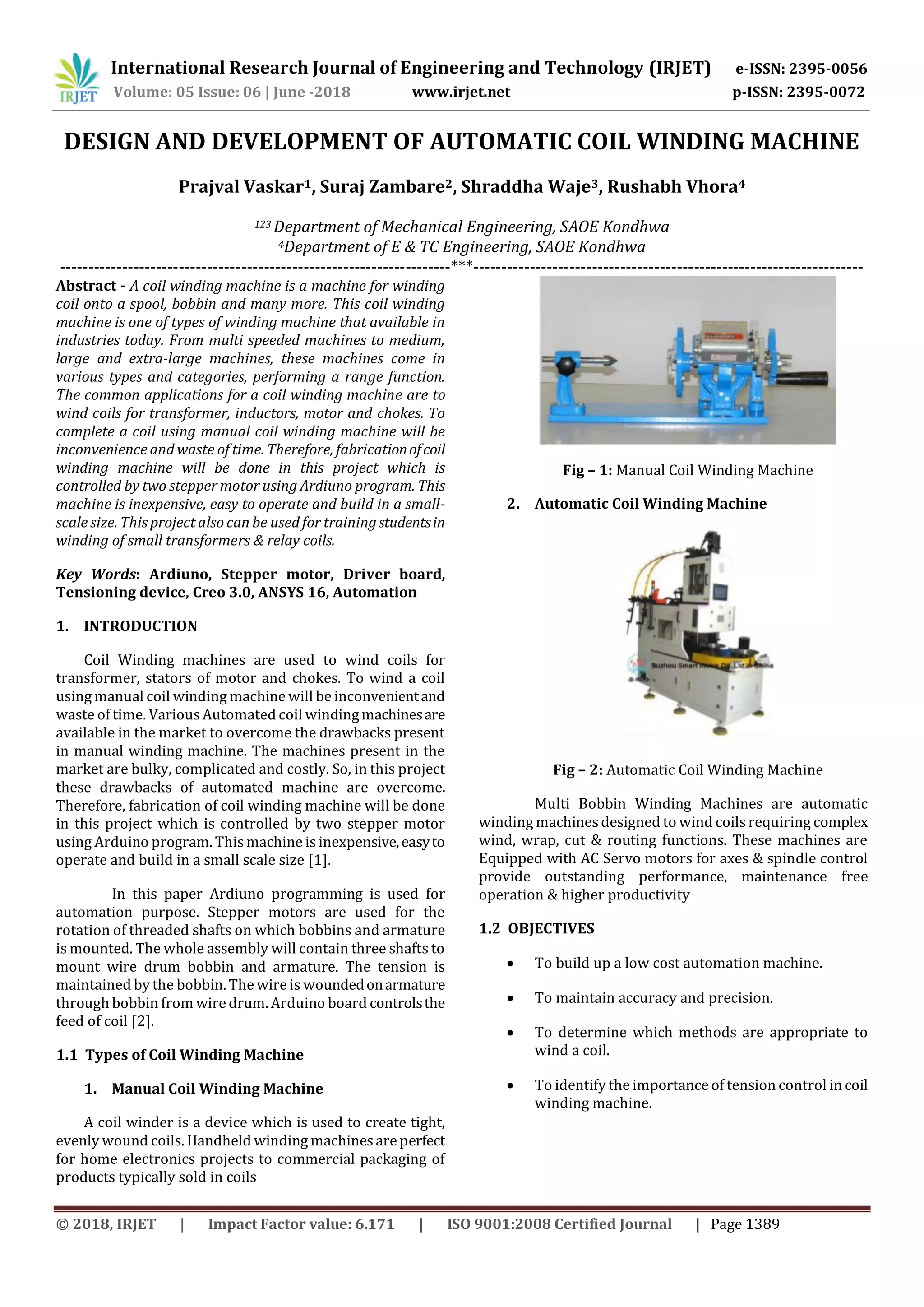 IRJET-Design and Development of Automatic Coil Winding Machine | PDF