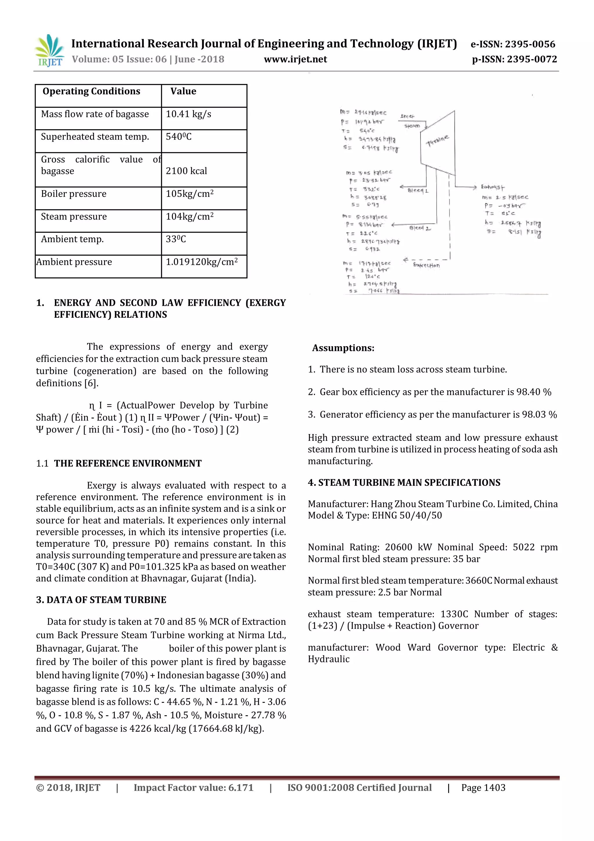 Irjet Energy And Exergy Analysis Of Multiple Extraction Cum Condensing Steam Turbine Pdf